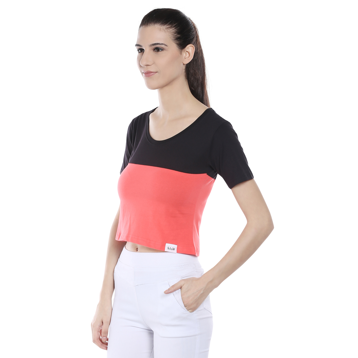 Women's Half Sleeves Double shaded Short Tees - Bhalei