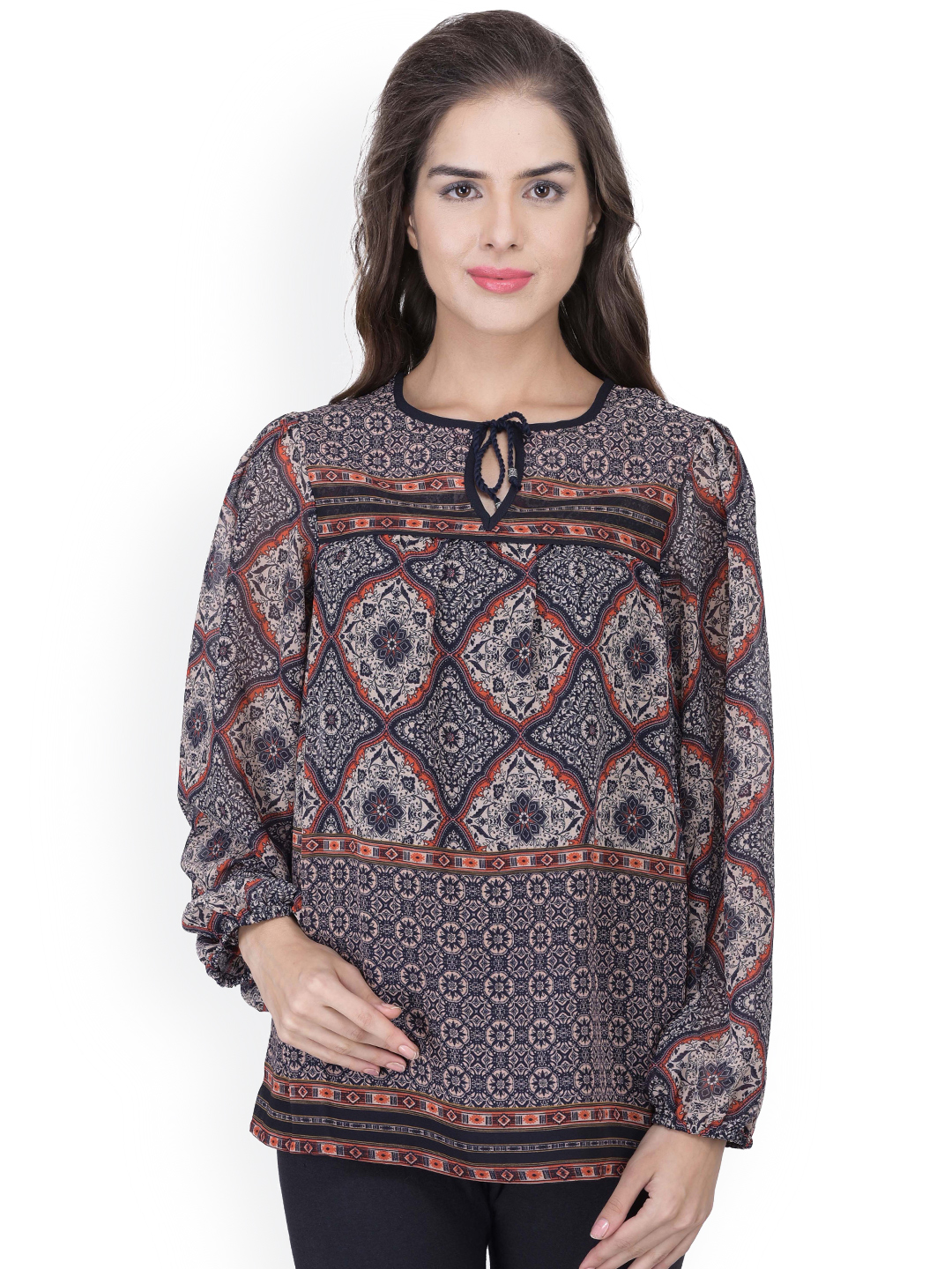 Women Multicoloured Printed Top - Bhalei